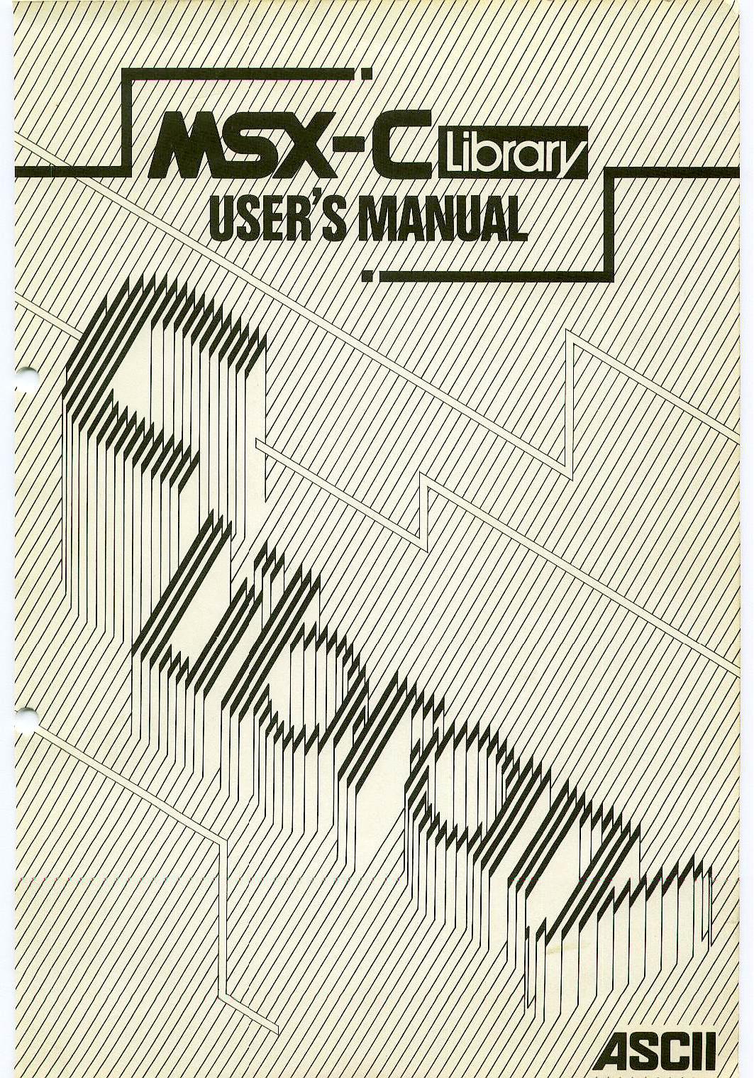 MSX-C Library - Users Manual | Datassette