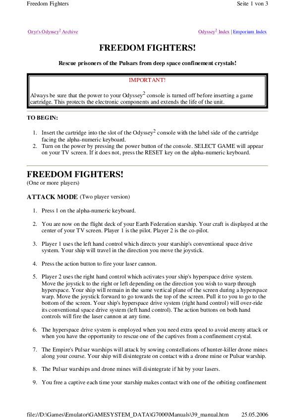 Freedom Fighters (USA, Europe) | Datassette