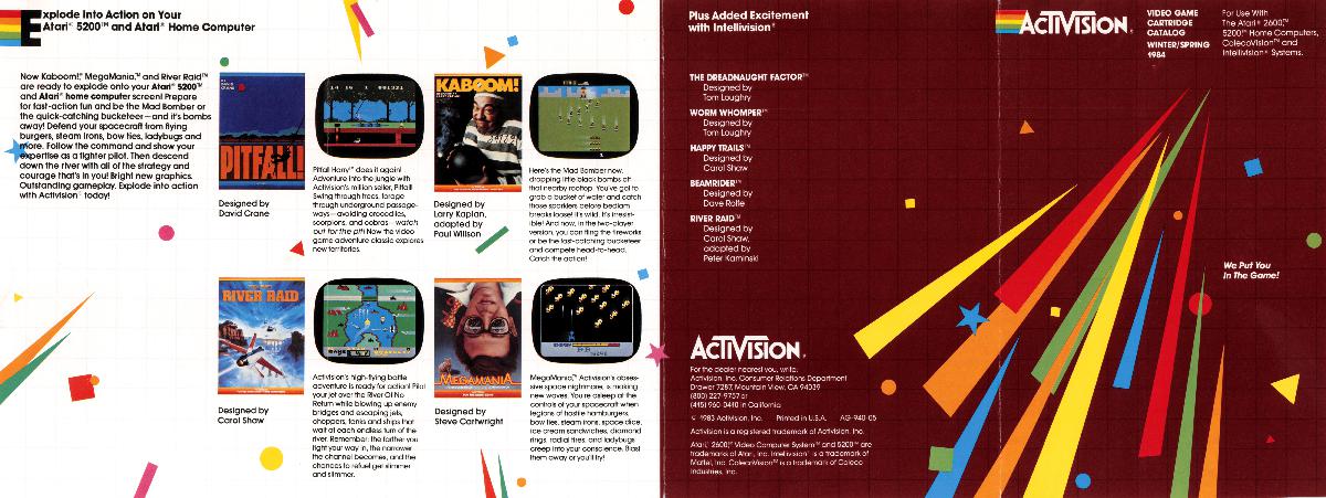 Activision Video Game Catalog Winter Spring 1984 | Datassette