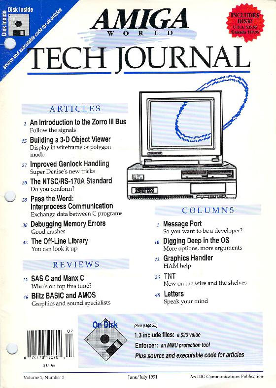 Amiga World Tech Journal v01n02 1991-06 | Datassette