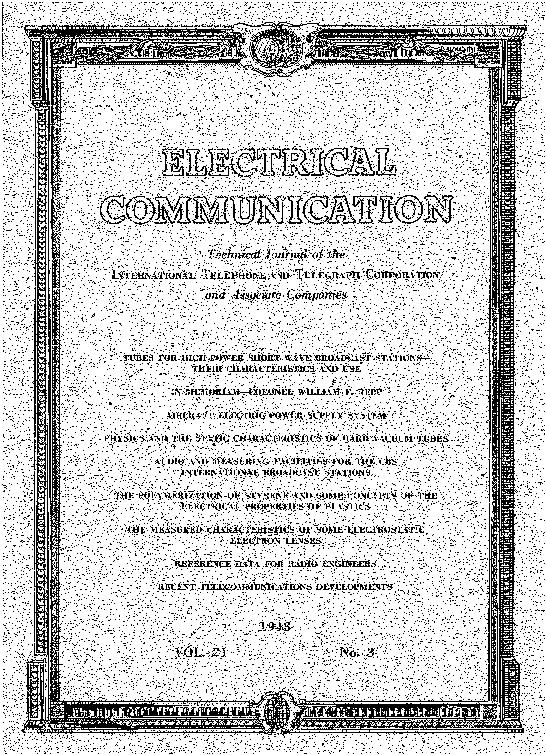 Electrical Communication vol21-1943-03 | Datassette