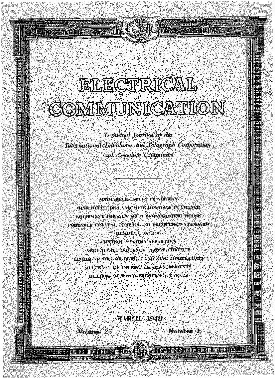 Electrical Communication vol25-1948-01 | Datassette
