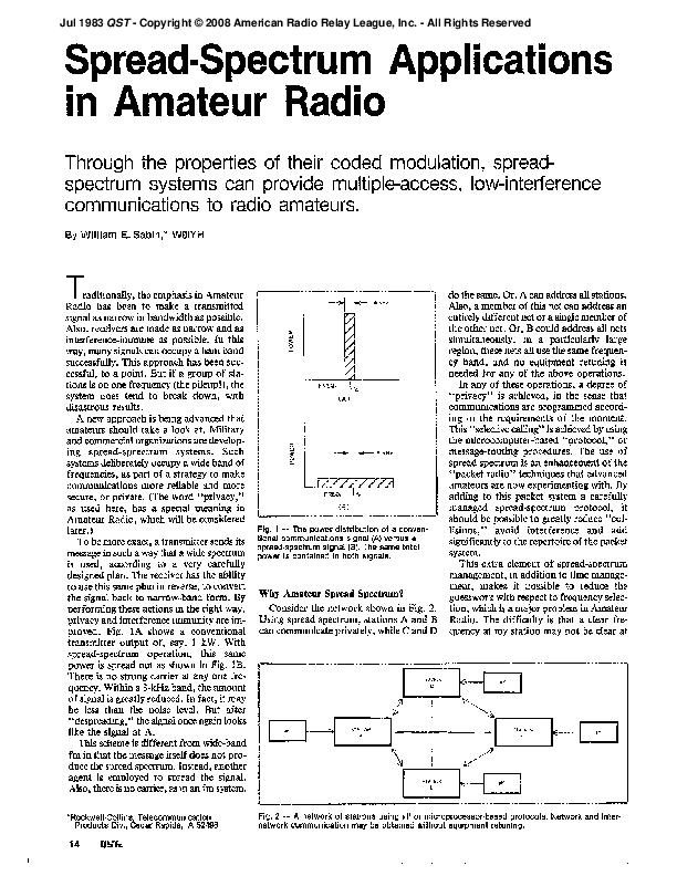 Spread-Spectrum Applications In Amateur Radio | Datassette