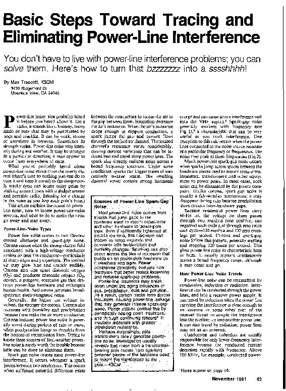 Tracing And Eliminating Power Line Interference | Datassette