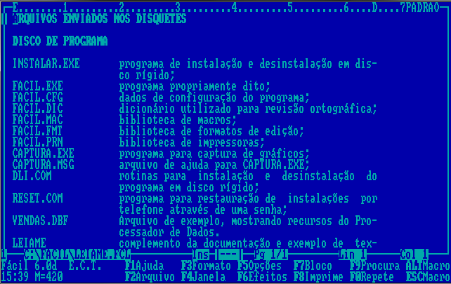 Processador de Texto Fácil 6.0d | Datassette